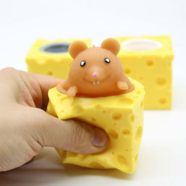 Squish Mouse Toy Squish Cheese Toy Anxiety Relief Squeeze Toy Squish Cheese Mouse Toy ...