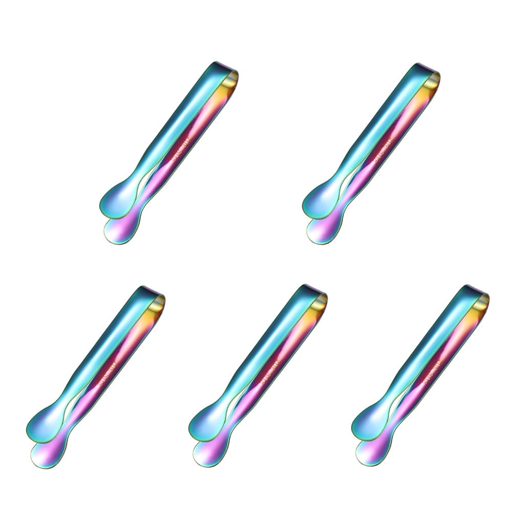 5 PC Mini Appetizers Tongs 4.3-Inch Serving Tong, Small Serving ...