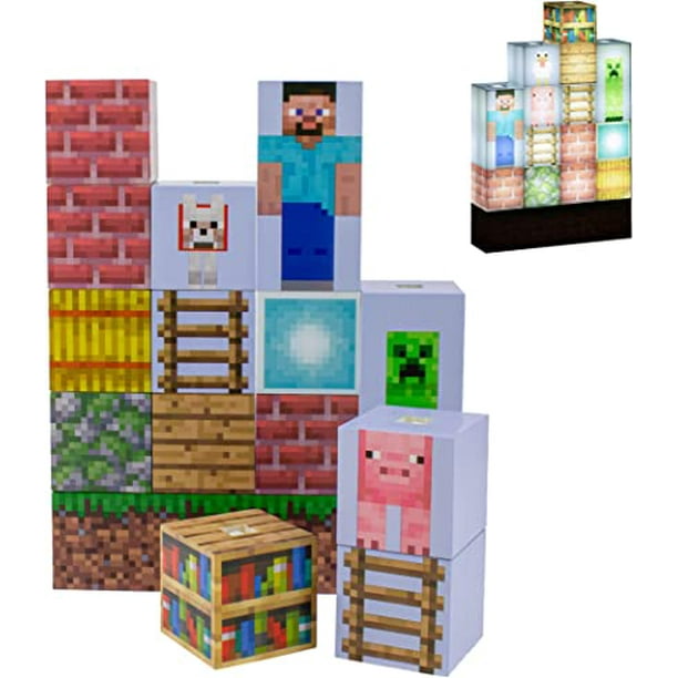 Paladone Minecraft Character Building Light - 16 Rearrangeable Light ...