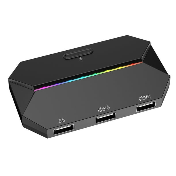 Cateissary LED RGB Gamepad teclado ratón convertidor tipo C teléfono ...