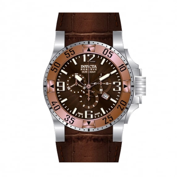 Invicta Men's 10902 Reserve Excursion Brown Textured Dial Rose Gold ...