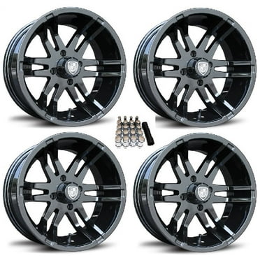 LSI Yukon 15" Golf Cart Wheels/Rims Black/Machined Yamaha - Walmart.com