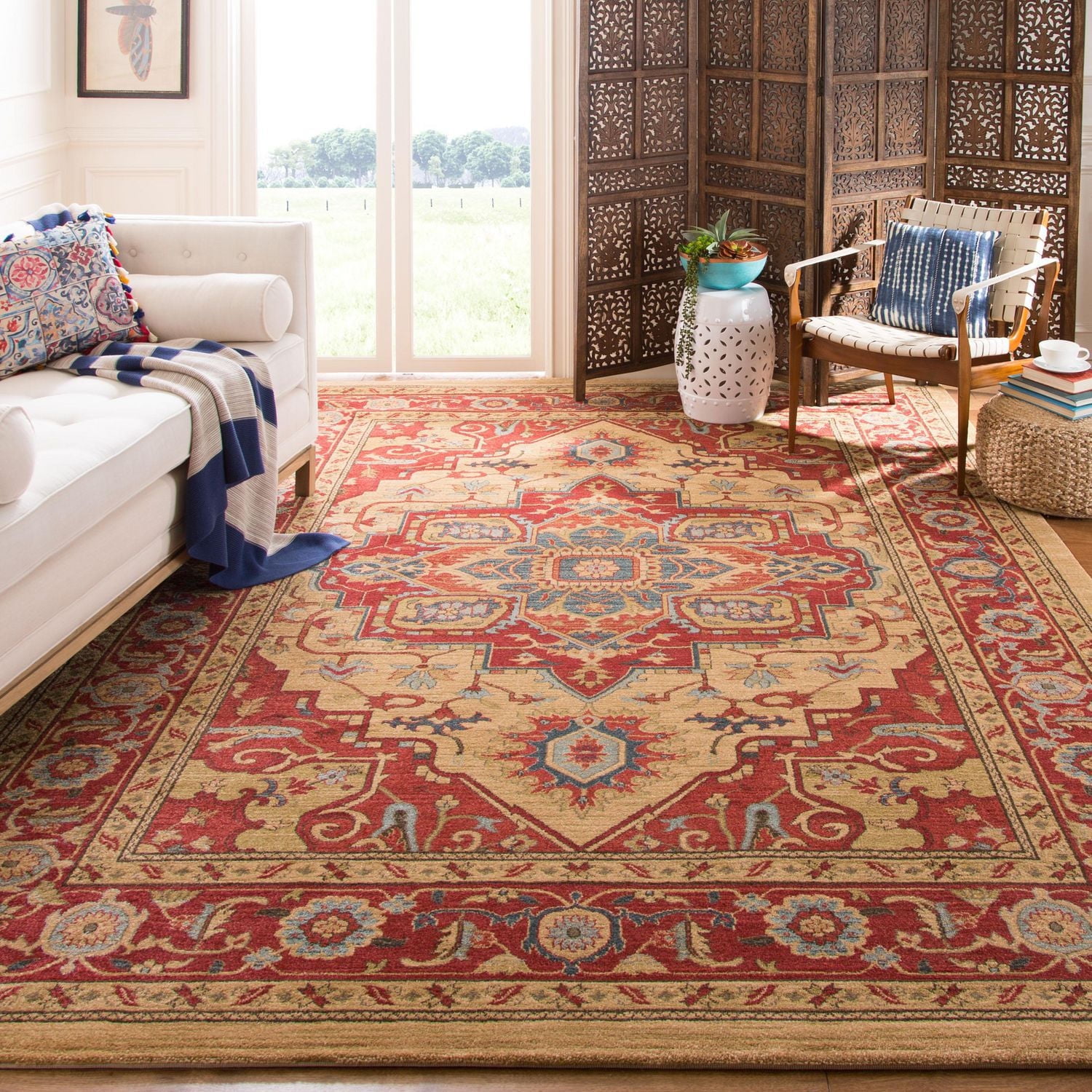 Click here for Safavieh Mahal Oswin Floral Bordered Area Rug 8 Ft... prices