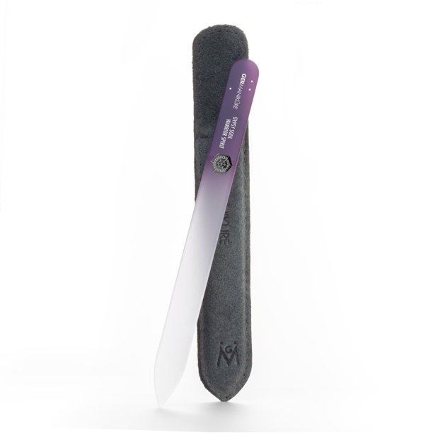 GERMANIKURE Czech Crystal Glass Nail File in Suede Leather Case - Gypsy ...