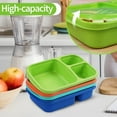 4 Pack Bento Lunch Box Set 3 Compartment Wheat Straw Meal Prep Food ...