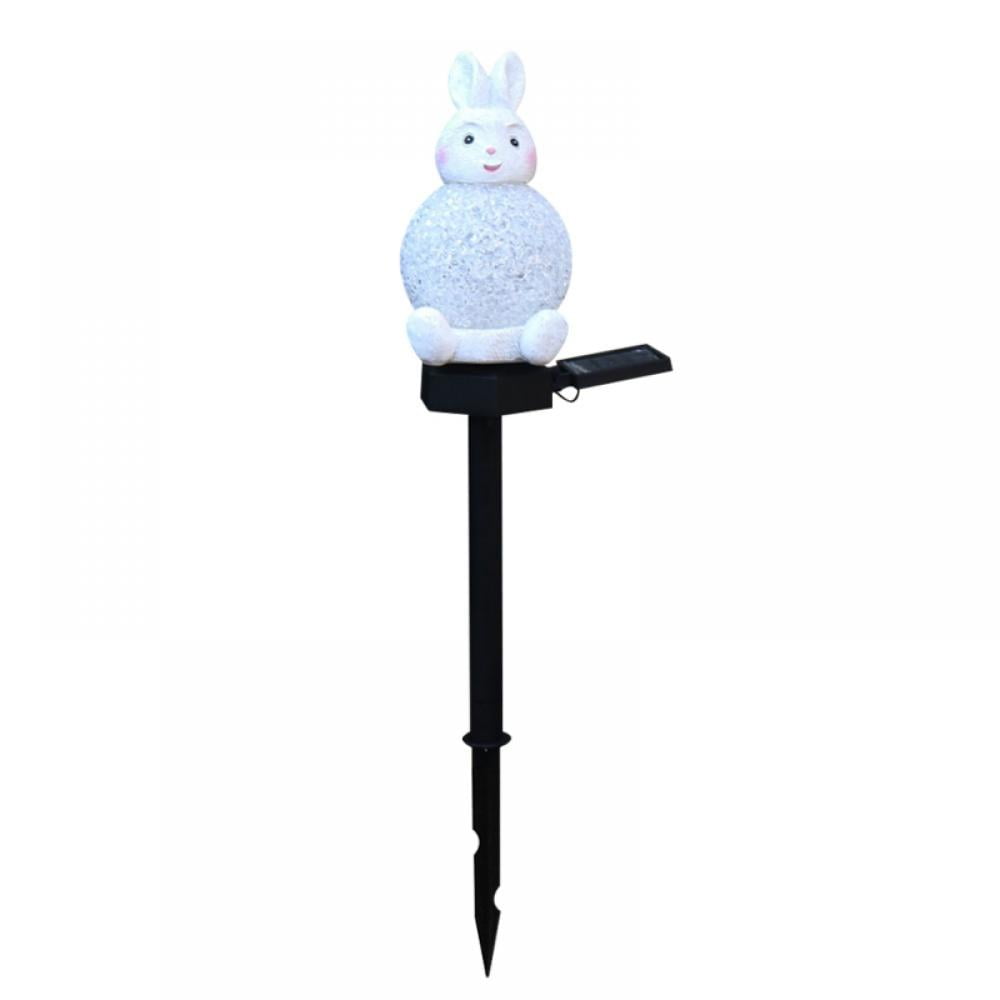 Garden Solar Lights Outdoor Decorative Resin Little White Rabbit Solar ...