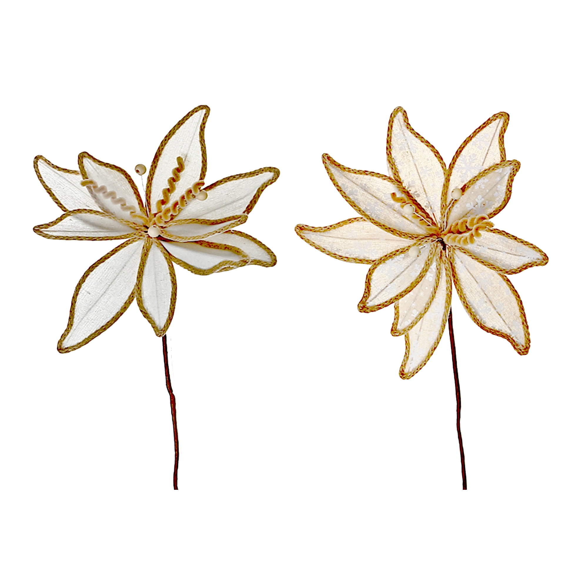 Click here for Ih Casadécor Twine Edged Burlap Poinsettia Pick (A... prices