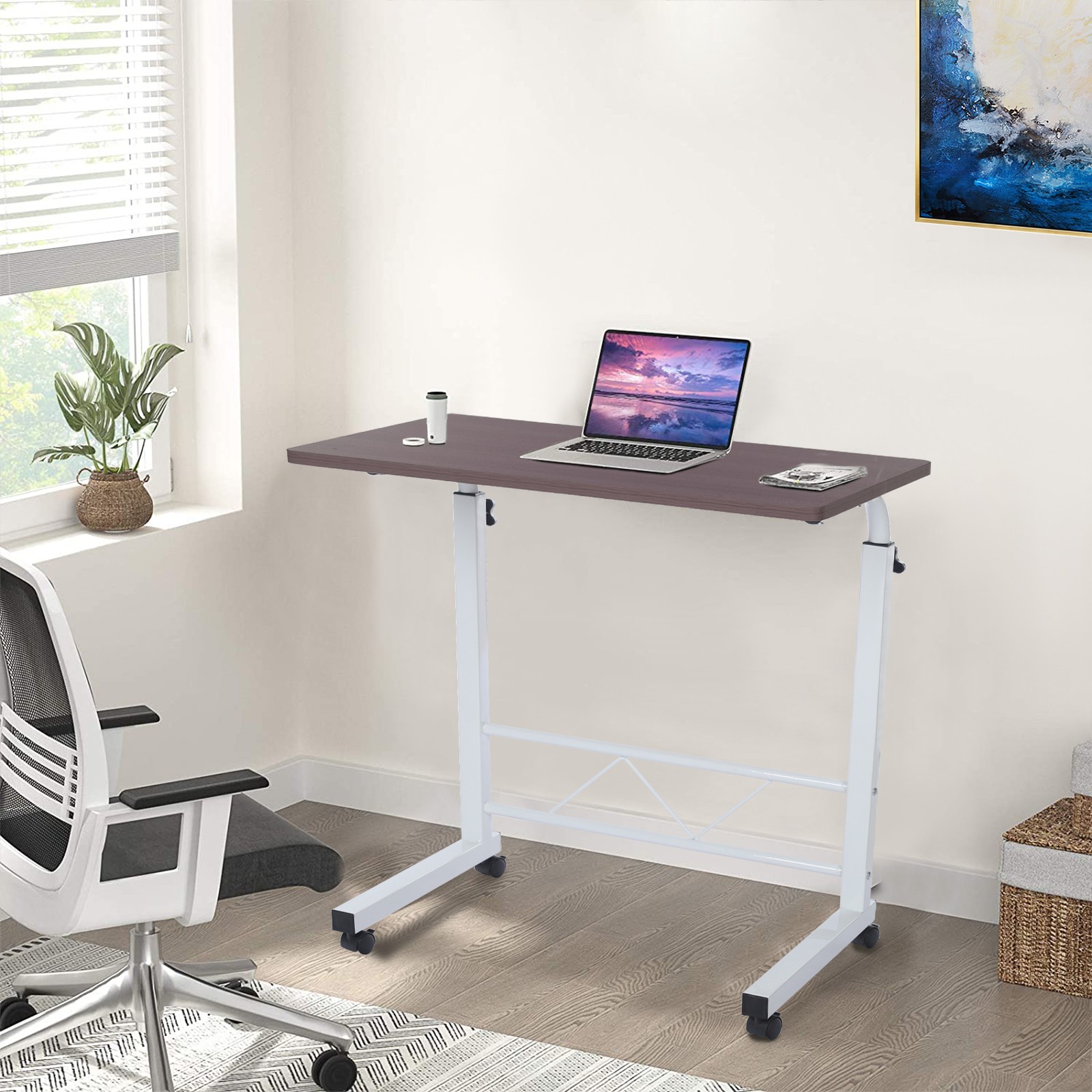 Computer Desk with Wheels, Blueseao Adjustable Philippines | Ubuy