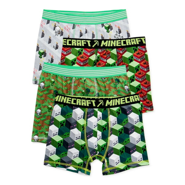 Minecraft Boy's All Over Print Boxer Briefs Underwear, 4-Pack, Sizes XS ...