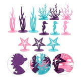 12Pcs Ocean Theme Table Ornament Mermaid Birthday Decoration Felt Table ...