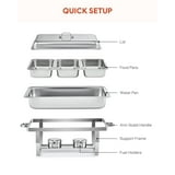 Wilprep 8qt Stainless Steel Chafing Dish Buffet Set, Hot Food Serving ...