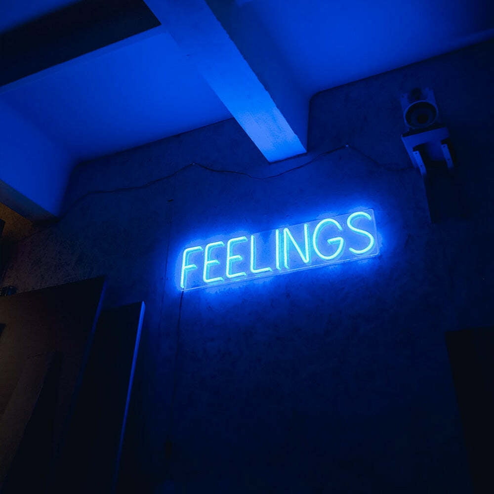 Queen Sense 14"x3.6" Feelings LED Sign Light Decor Wall Party Night ...