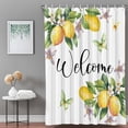 Bathroom Shower Curtain Summer Lemon Flower Leaves Waterproof Shower ...