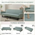 Aukfa 78" Square Arm Futon Sofa Bed Upholstered 3 Seat Couch for Home ...