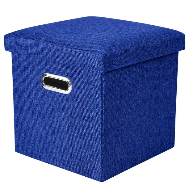Folding Storage Ottoman Cube Space-Saving Storage Toy Box Foot Rest ...