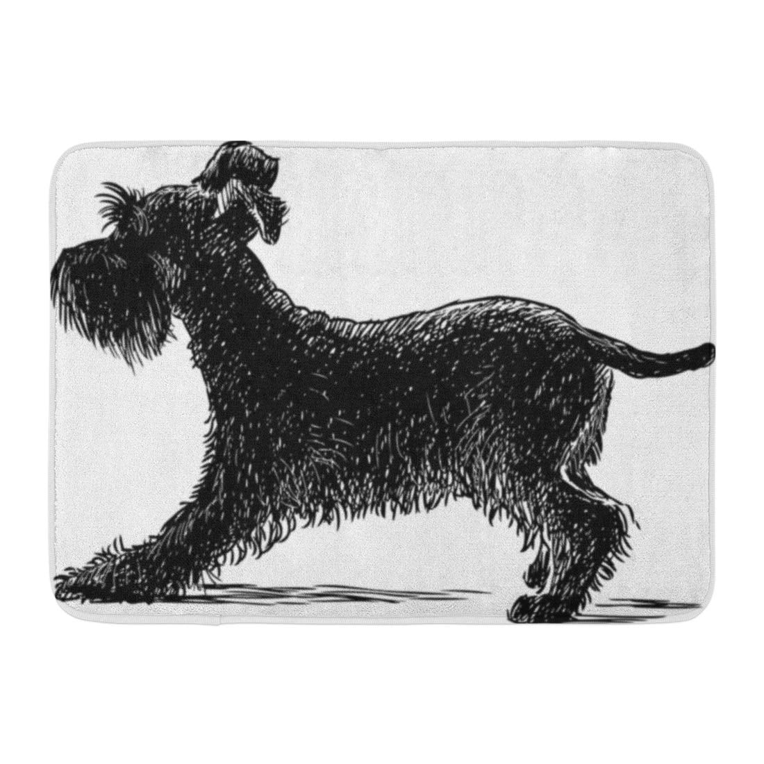 GODPOK Animal Black Dog Little Schnauzer Giant Beard Rug Doormat Bath ...