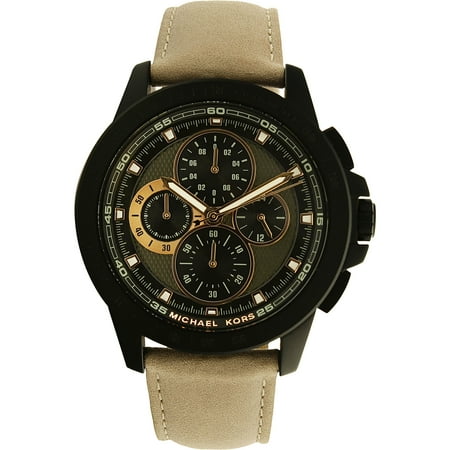 Michael Kors Men's Ryker MK8520 Black Leather Quartz Fashion Watch ...