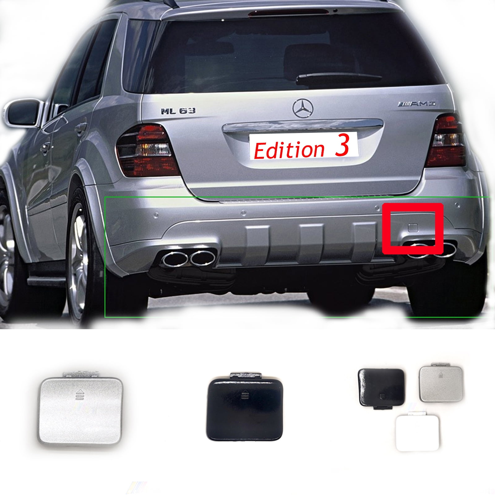 Trimla Edition3 Rear Tow Cover for 06-09 Mercedes Benz ML X164 AMG Line ...