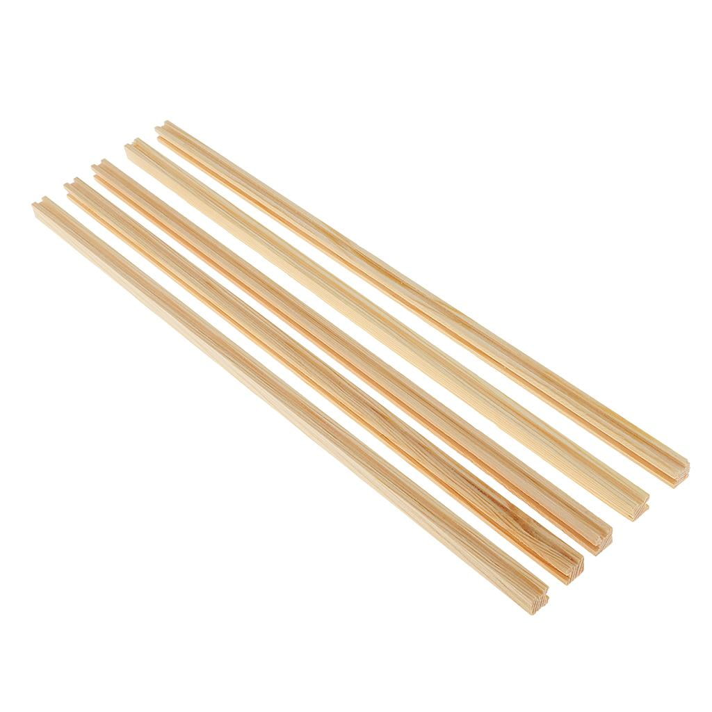 5 Pieces Wood Sticks Unfinished Wood with Groove for Modeling Fishing ...