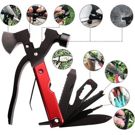 Multitool Tools Gifts For Men, 16 In 1 Camping Gadgets Survival Kit Hammer Ax With Pliers ...
