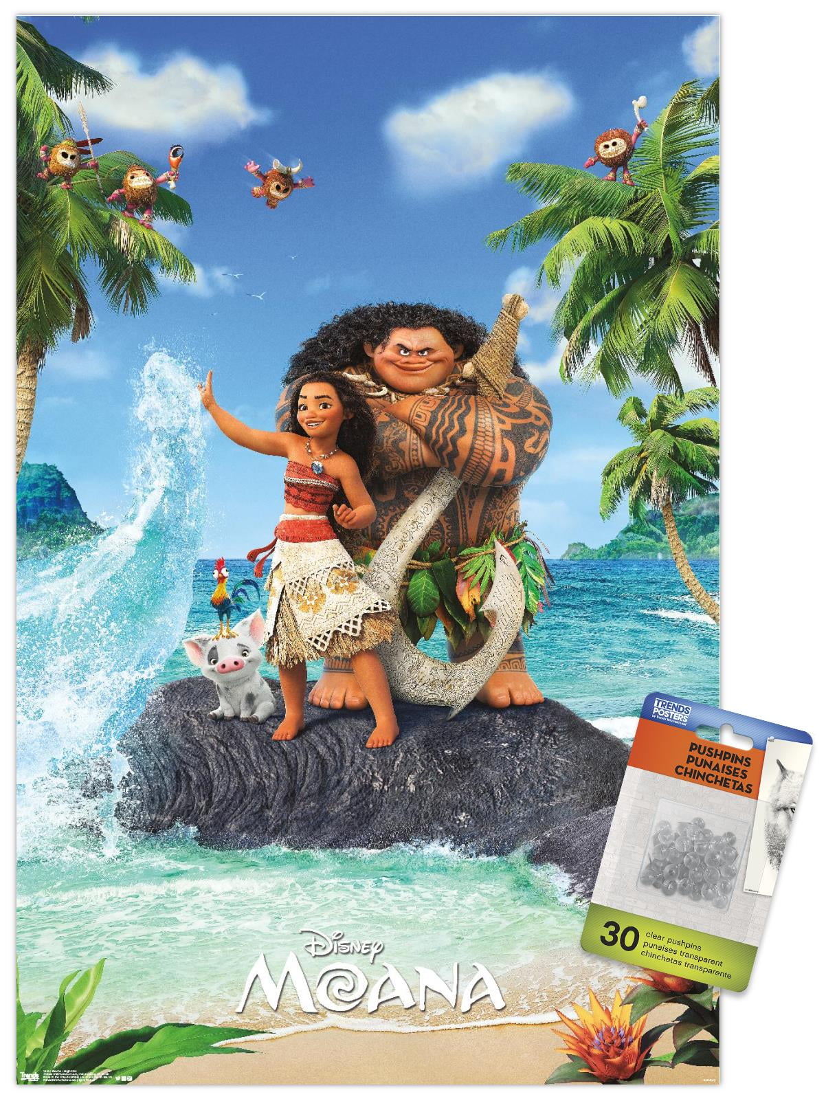 Disney Moana - High Five Wall Poster with Push Pins, 14.725" x 22.375 ...