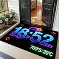 1pc Modern Tech Style Time & Temperature Floor Mat | Door Ornament ...