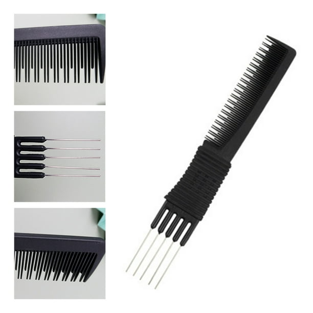 Vnanda 3Pcs/Set Carbon Lift Teasing Combs with Metal Prong Lift Teasing ...