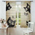 Black Cats Sheer Curtains for Living Room Bedroom, Cute Funny Cat Say ...