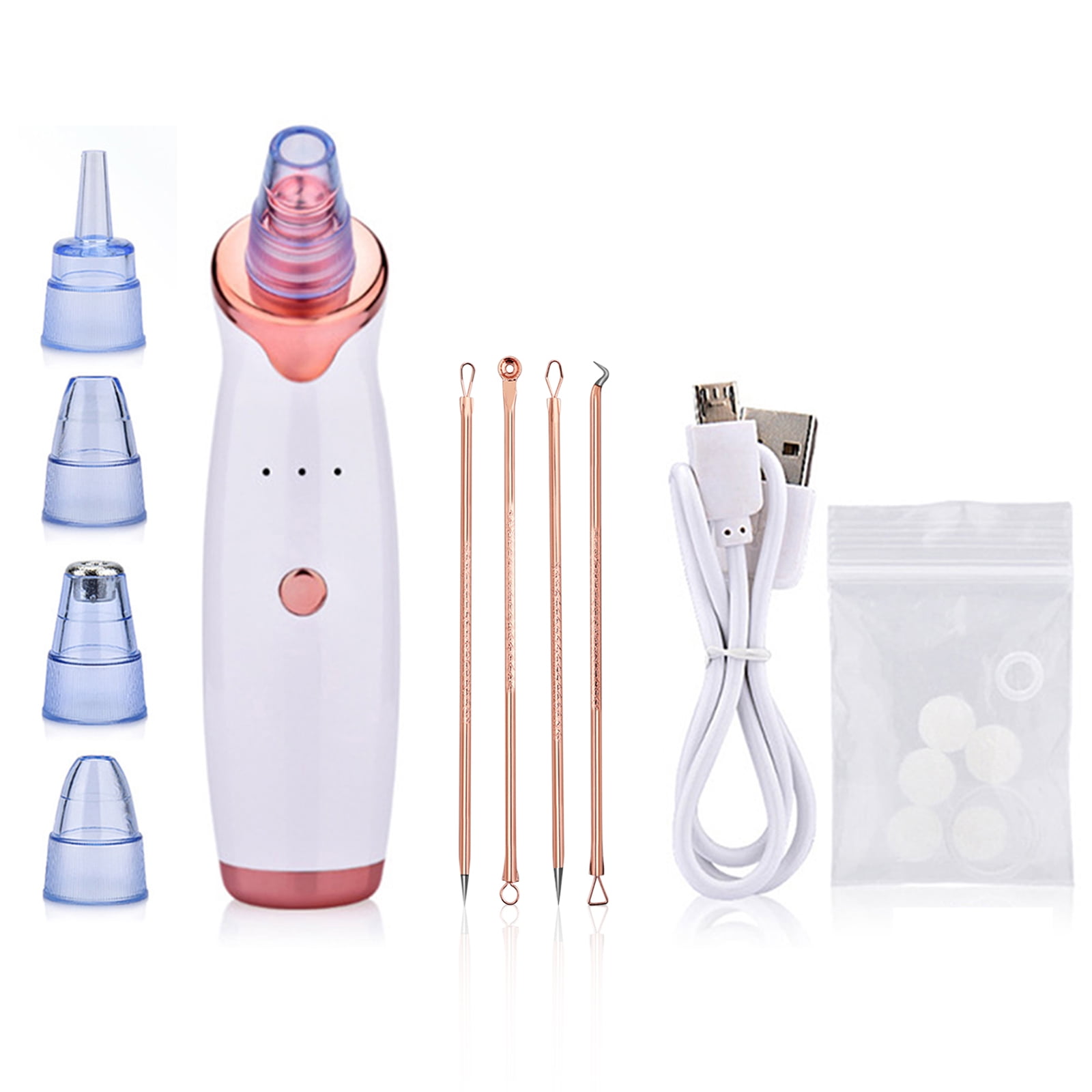 Graflsoa 3-In-1 Electric Blackhead Remover With 5 Suction Heads & Pimple Extractor Tool For Deep Pore Cleansing And Skin Tightening With 4pcs Needles