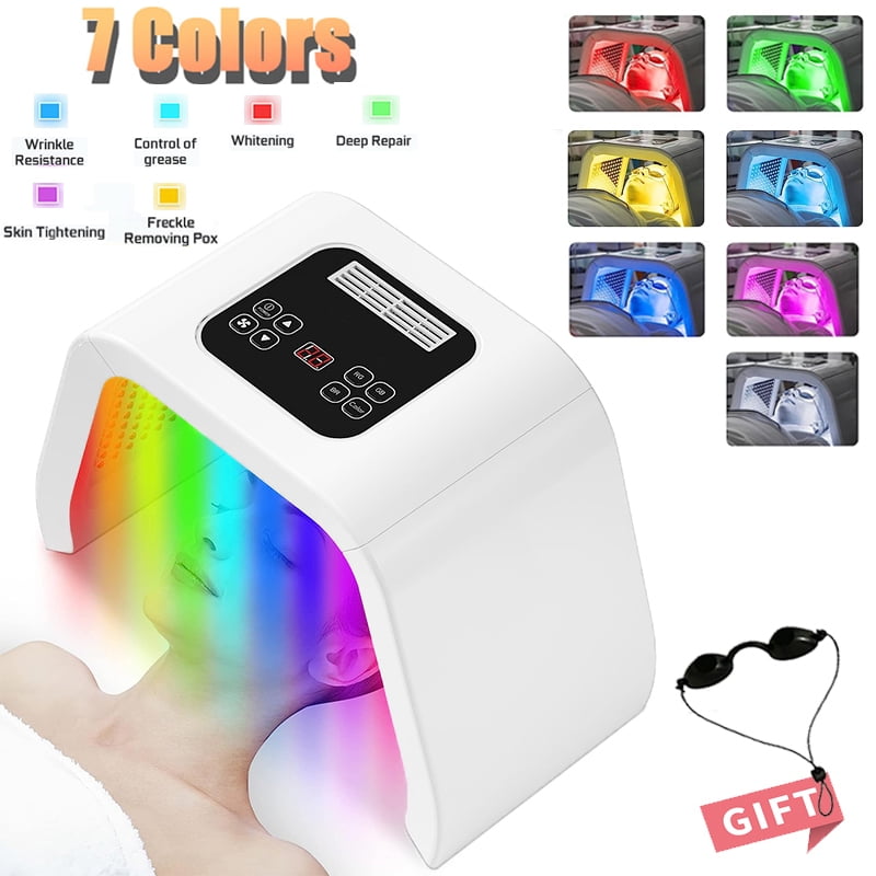 LED Light Therapy Beauty Machine, ZPL 7 In 1 LED Therapy Facial Skin ...