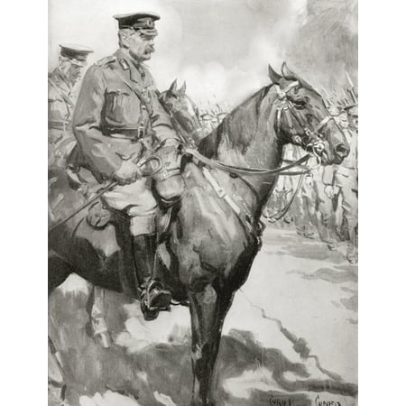 Lord Kitchener inspecting part of Kitchener's Army, after the drawing ...