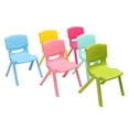 6 PCs Plastic Stackable Chairs Set for Kids,Indoor Outdoor Children ...