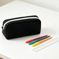 Solid Color Pencil Case, Beige Large Stationery Organizer for Students ...