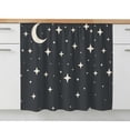 Black Starry Night Cabinet Curtains 28" W x 35" L Stars Moon Black ...