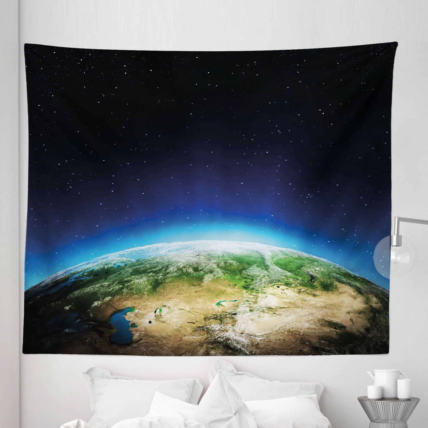 Earth Tapestry, Russia from the Space Starry Night Sky Vivid Lands ...