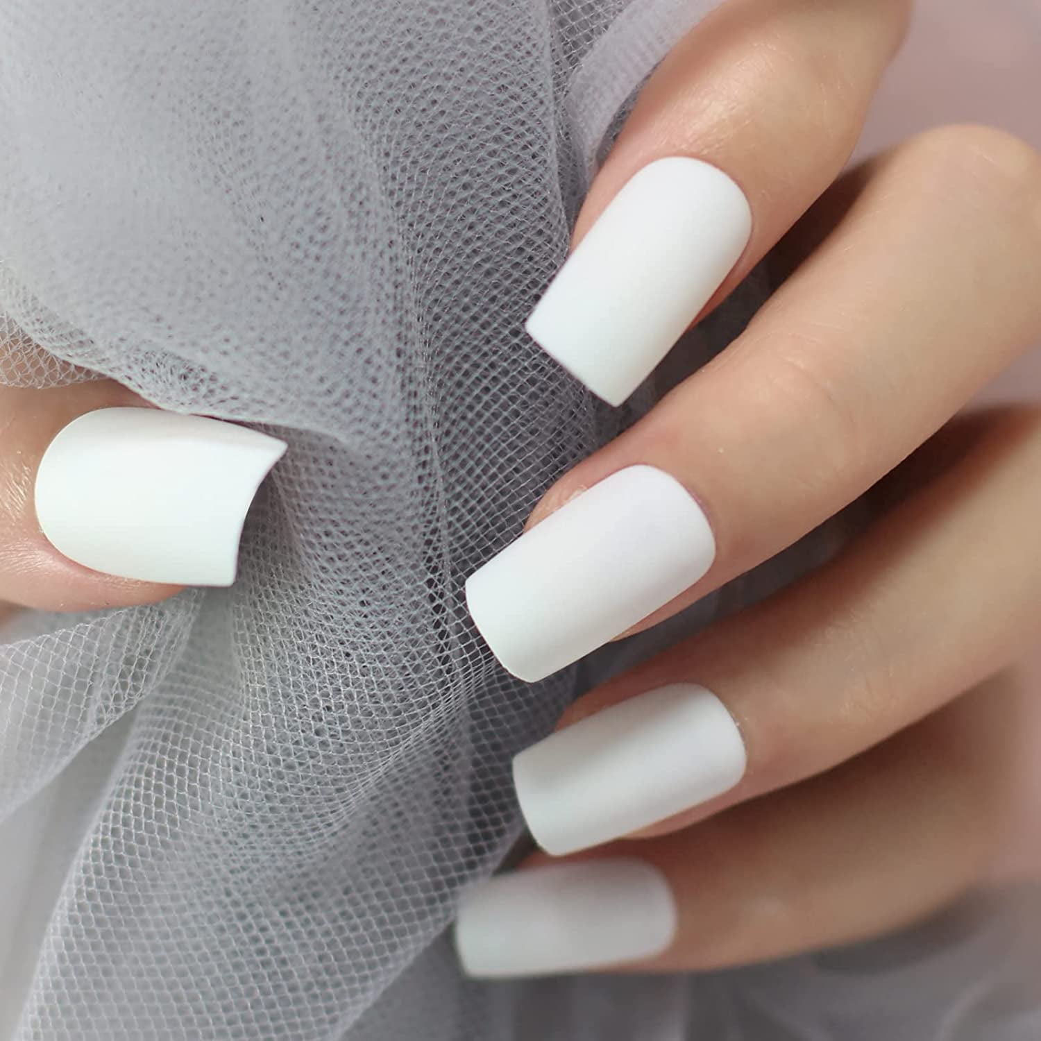 White Matte Nails