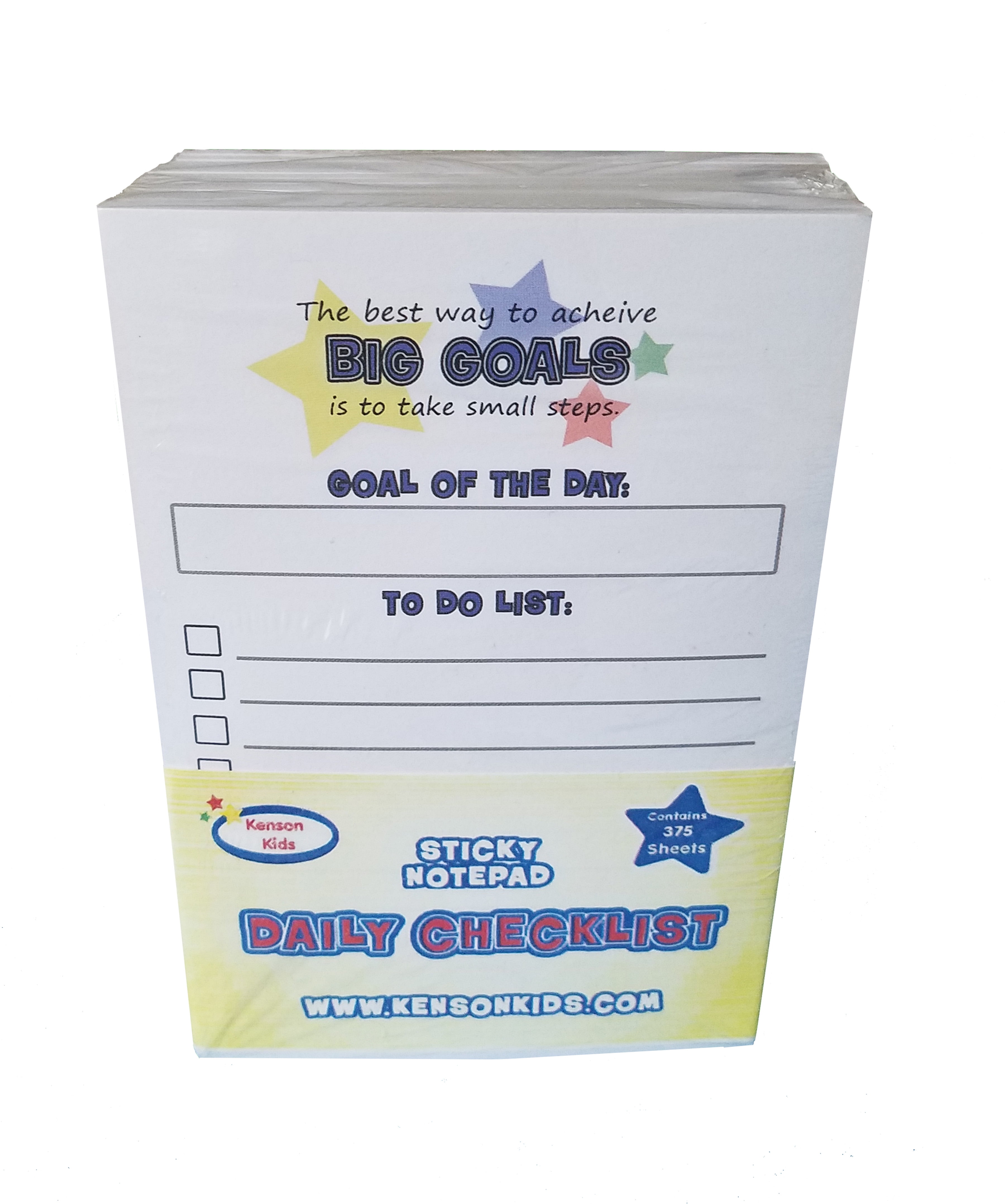 Sticky Note Daily Checklist Pad by Kenson Kids – 15 Pack (375 Sheets ...