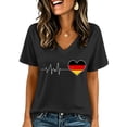 Womens Summer Tops Retro Soft Letter Print Football Fan Short Sleeve ...