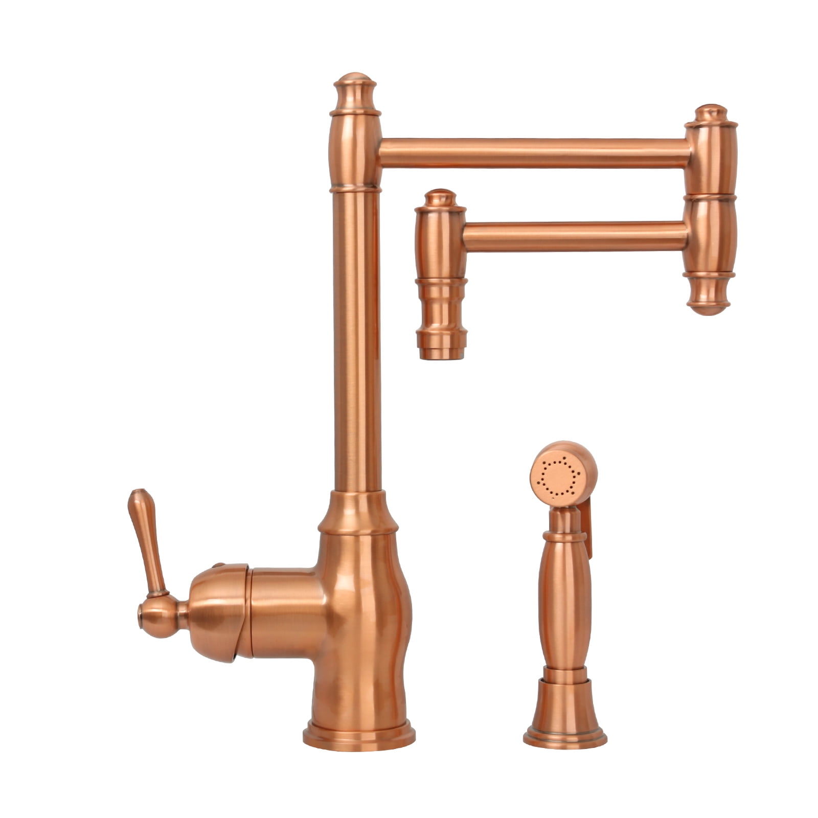 One-Handle Copper Pot Filler Kitchen Faucet with Side Sprayer - Walmart.com