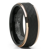 Metal Masters Men's Tungsten Carbide Black and Blue Textured Comfort Fit Wedding Band Ring, 8mm ...