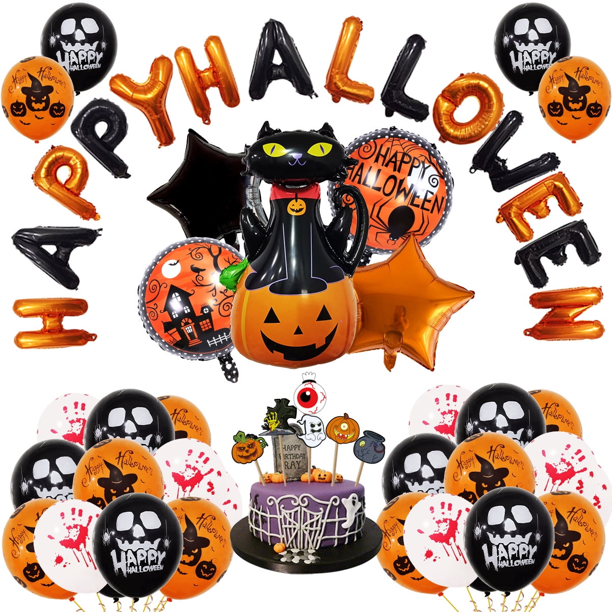 New Halloween Aluminum Balloon Combination Theme Party Decoration ...