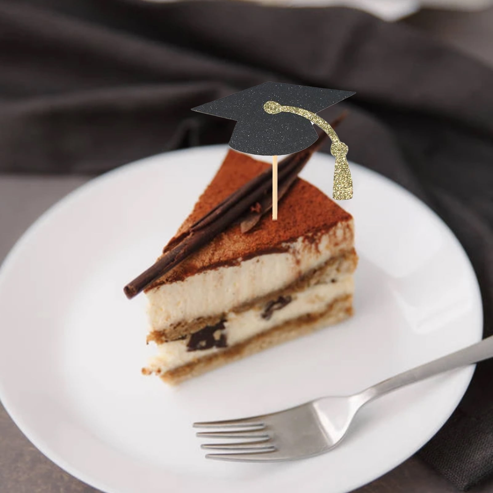 Bcloud 12Pcs/Set 2022 Creative Trencher Cap Shape Cake Topper Good ...