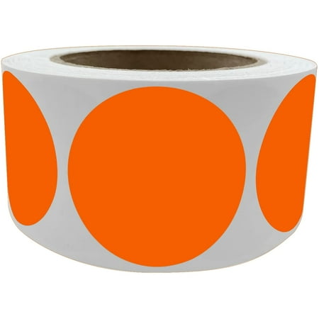 Royal Green Orange Dot Stickers on a Roll Color Coding Labels 2 inch ...