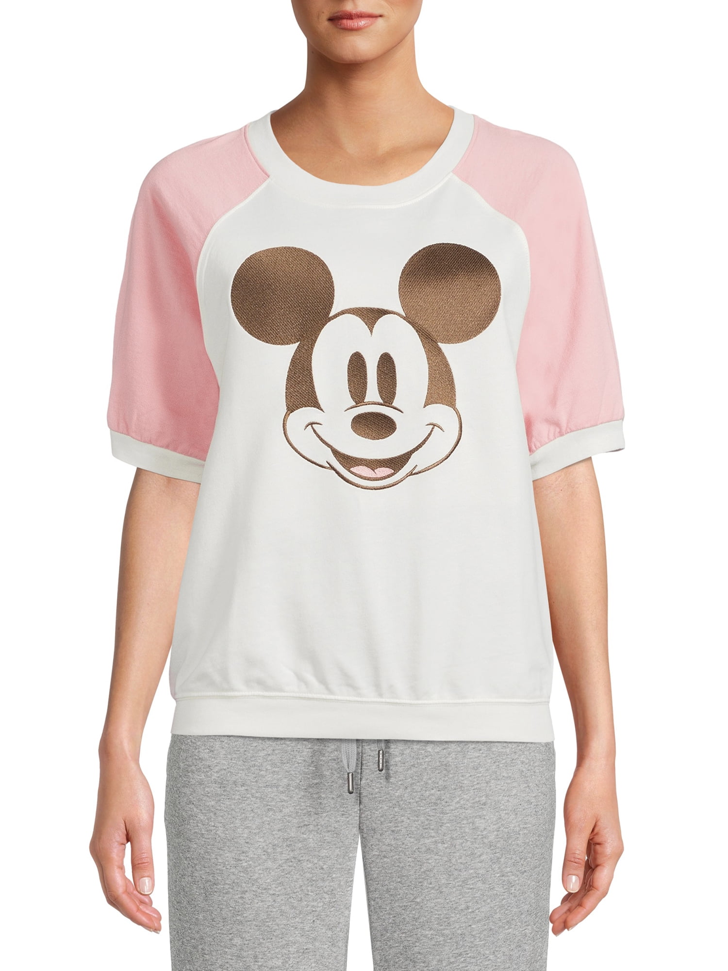 Disney Women's and Women's Plus Mickey Mouse Short Sleeve Top - Walmart.com