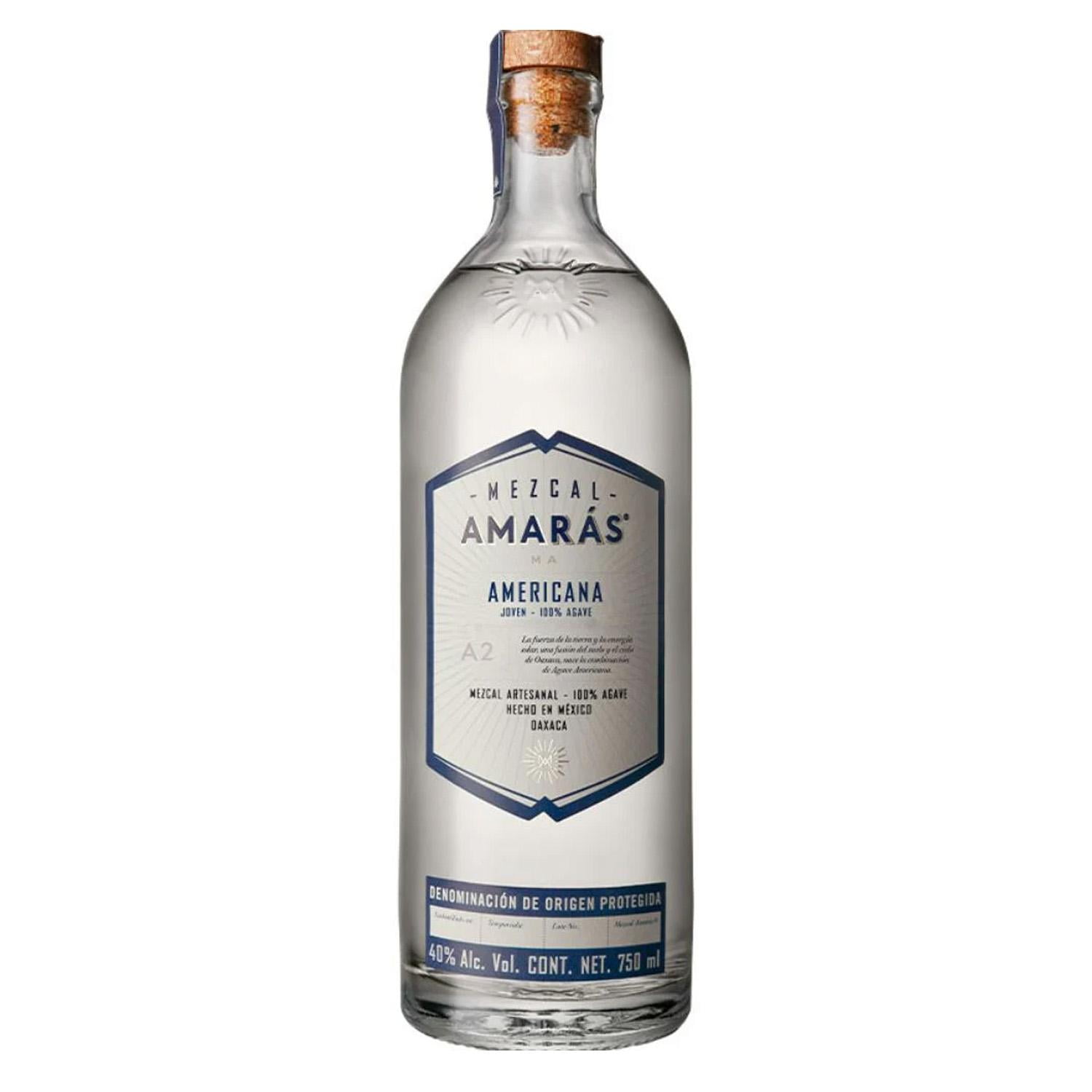 Pack de 12 Mezcal Amarás Americana Joven Agave 750 ml | Bodega Aurrera ...