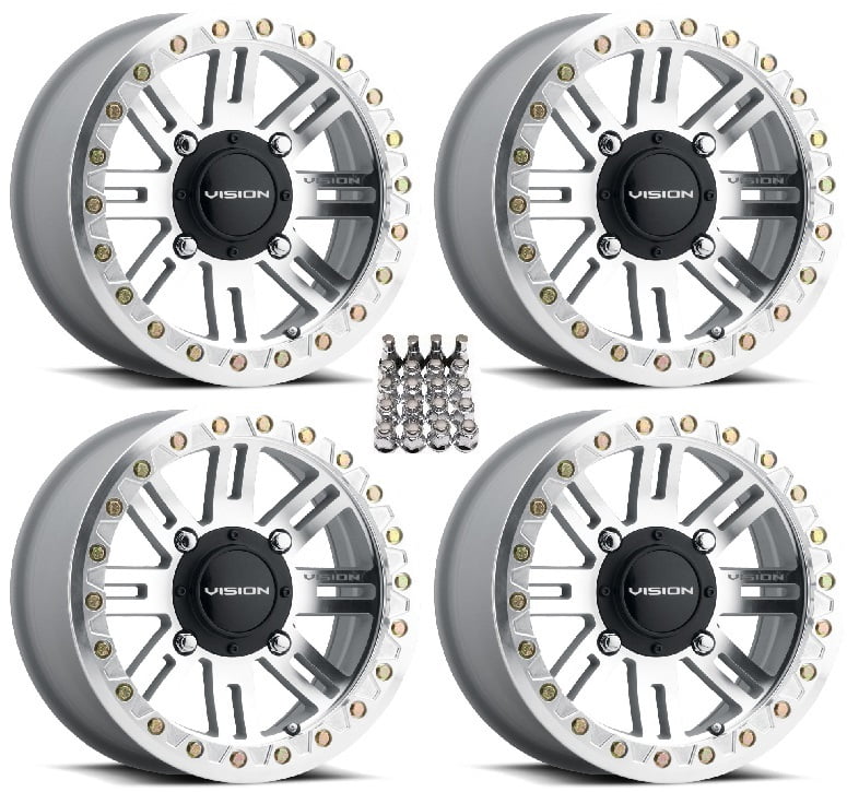 Vision Manx 2 Beadock Machined ATV Wheels 15" Can-Am Commander Maverick ...
