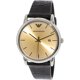 Emporio Armani Men's AR11096 Silver Leather Japanese Quartz Dress Watch ...