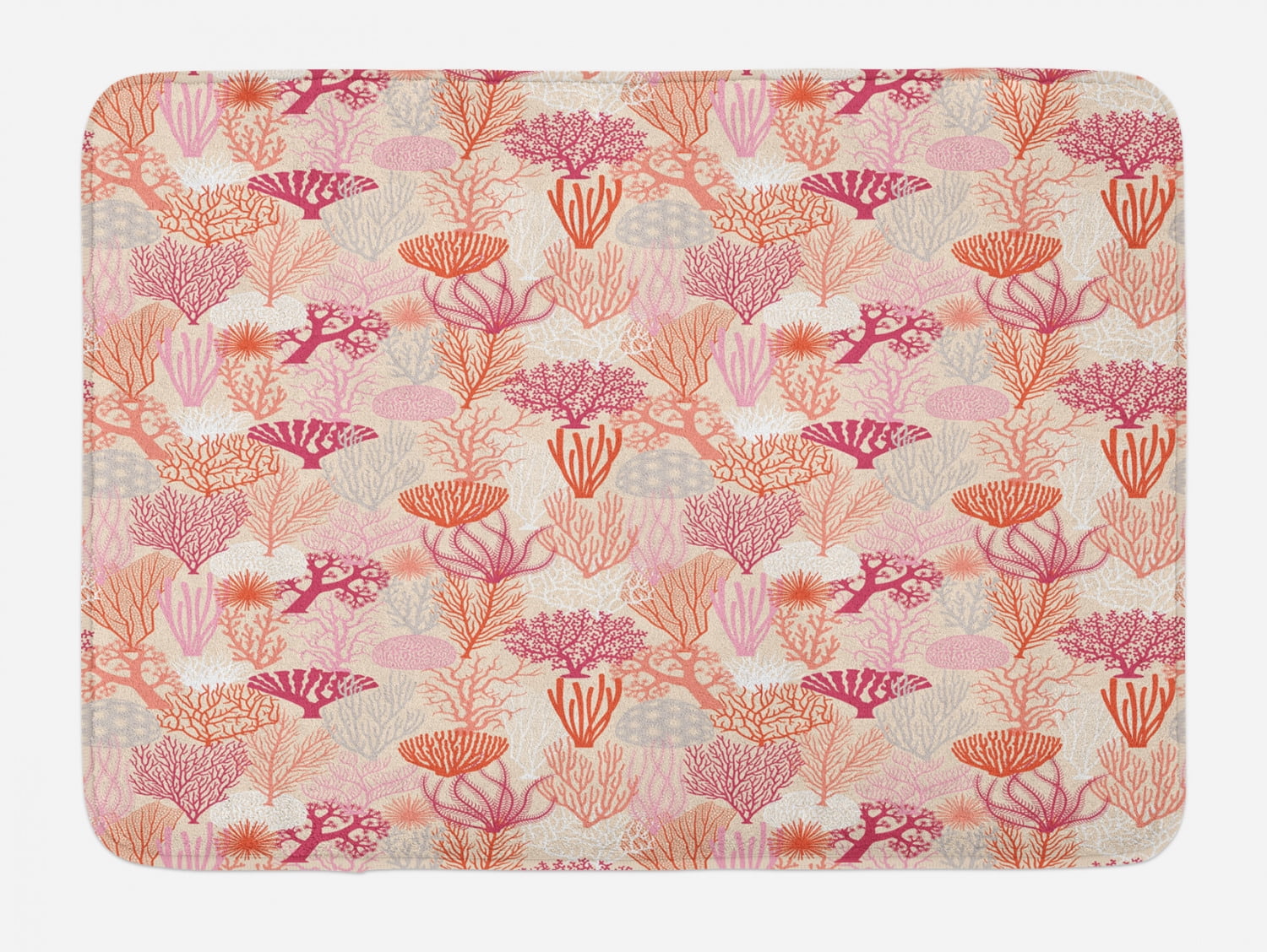 Coral Bath Mat, Various Coral Formations Aquatic Theme Underwater ...