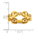 21.76mm 14k Solid Yellow Gold Polished Diamond Mariner Link Size 7 Ring ...
