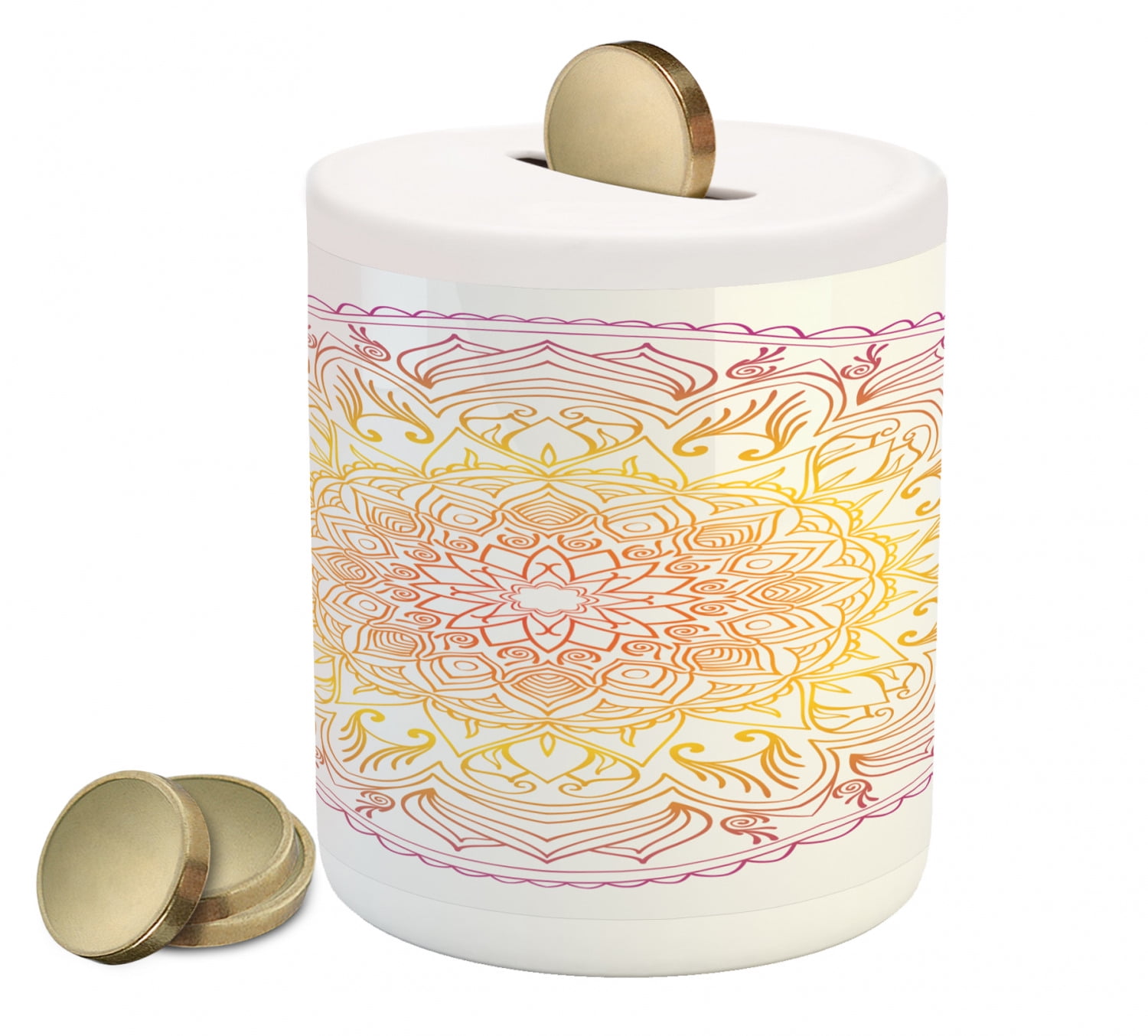 Rainbow Mandala Piggy Bank, Traditional Colorful Middle Eastern Design ...